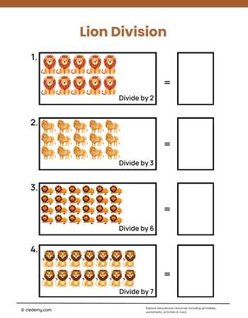 Lion Division Worksheet | Cledemy.com