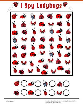 I Spy Ladybugs Worksheet | Cledemy.com