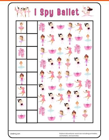 I Spy Ballet Worksheet | Cledemy.com