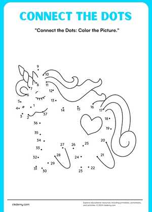 Connect the Dots : Unicorn Worksheet | Cledemy.com