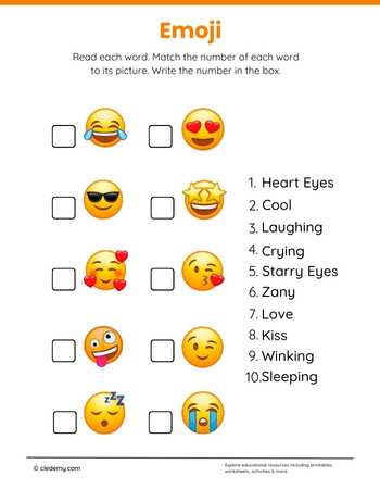Emoji Vocabulary Worksheet | Cledemy.com