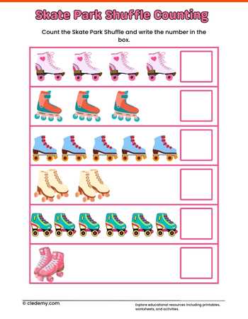 Skate Park Shuffle Counting Worksheet | Cledemy.com