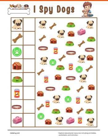 I Spy Dogs Worksheet | Cledemy.com