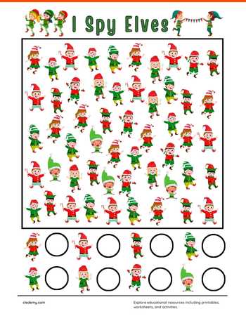 I Spy Elves Worksheet | Cledemy.com