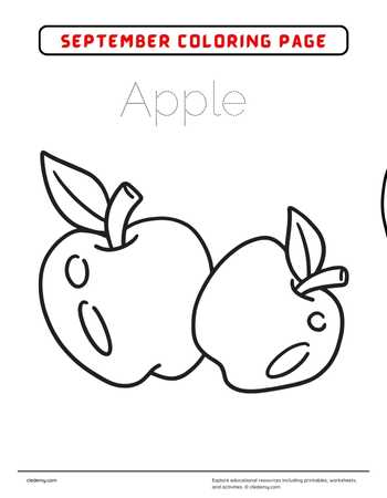 September Coloring Page Worksheets | Cledemy.com