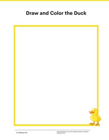 Draw and Color the Duck Worksheets | Cledemy.com