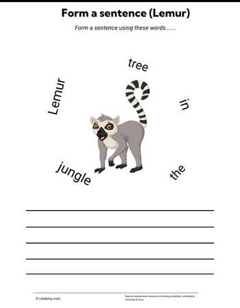 Form a sentence (Lemur) Worksheets | Cledemy.com