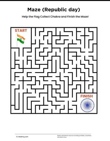 Republic Day- India Maze Worksheets | Cledemy.com