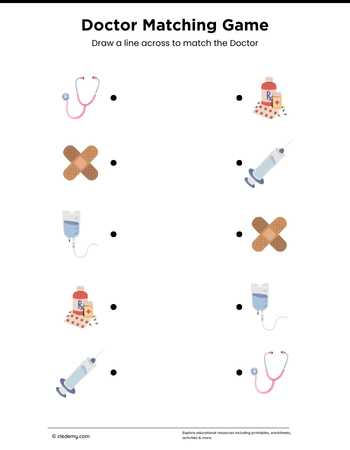 Doctor Matching Game Worksheets | Cledemy.com
