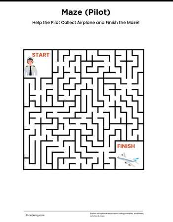 Pilot Maze Worksheets | Cledemy.com