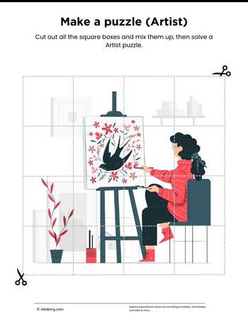 Artist Jigsaw Puzzle Worksheets | Cledemy.com