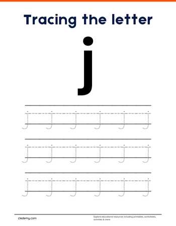 Tracing Letter j Worksheet | Cledemy.com