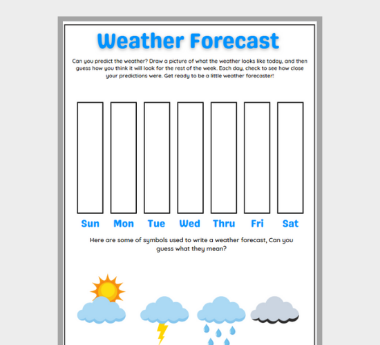 Weather Forecast for Kids Worksheet | Cledemy.com