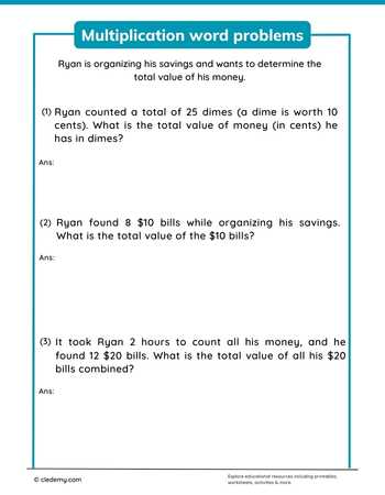 Solving Word Problems with Multiplication Worksheets | Cledemy.com